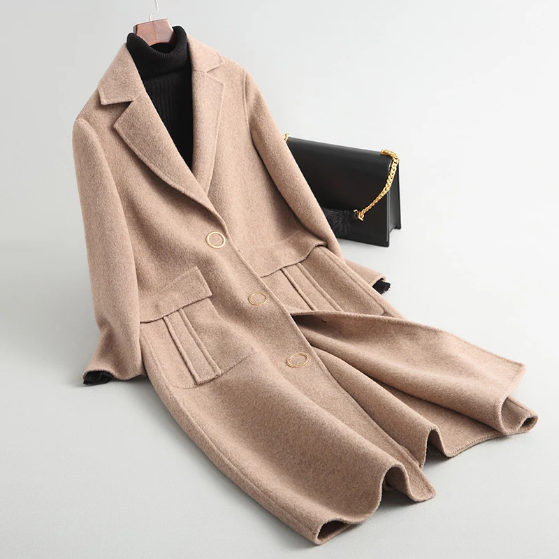 Real fur coat women autumn winter wool coat natural wool fur clothing ...