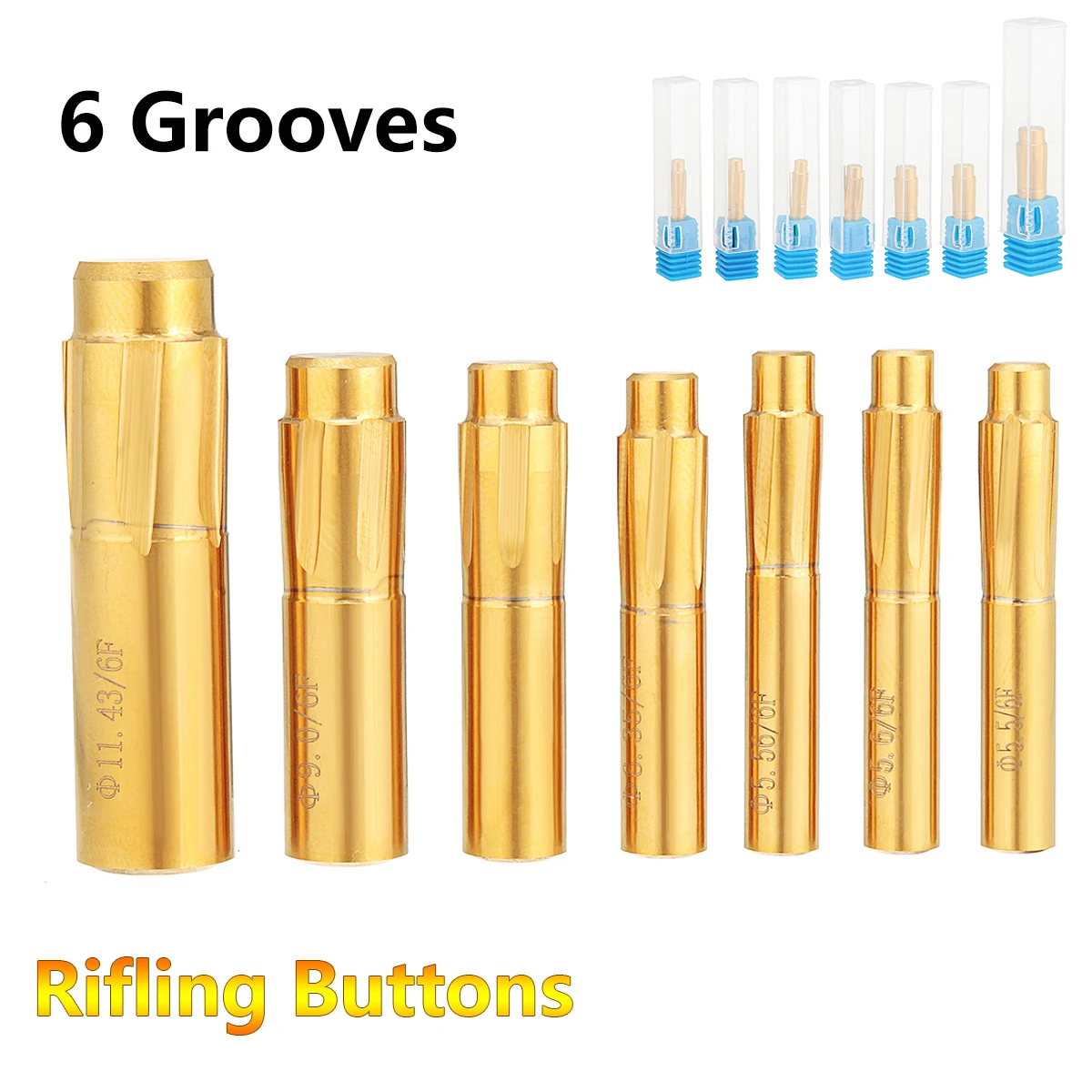5.5 11.43mm 6 Flutes Spiral Reamer Push Rifling Button Chamber Helical ...
