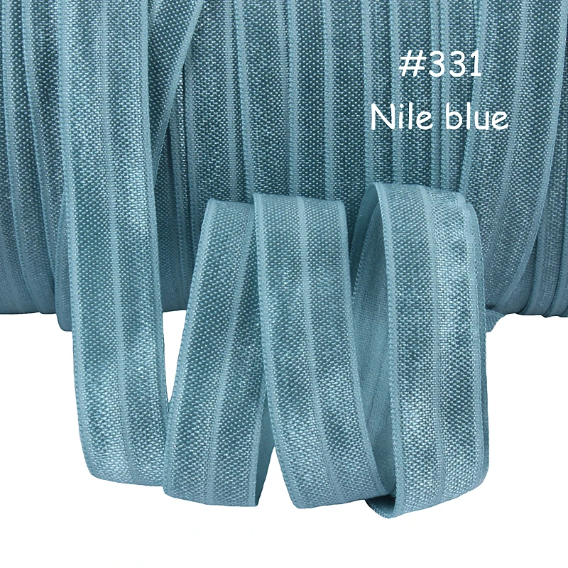 5/8" 16mm nile blue foe, 50 yards solid color fold over elastic for ...