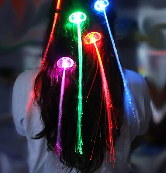 LED-Colour-Flash-Braid-Light-Up-Fibre-Braids-Hair-Extension-Disco-Night ...