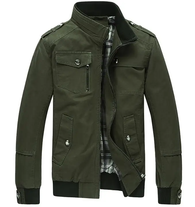 Spring Winter Men's 100% Pure Cotton Jacket Stand Collar Mens Jackets ...