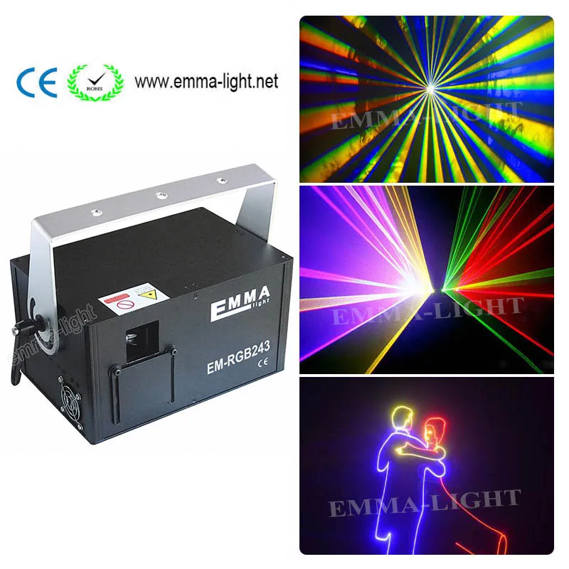 2W RGB Laser Light 3D Laser Light Show 2000MW RGB Laser Projector With ...