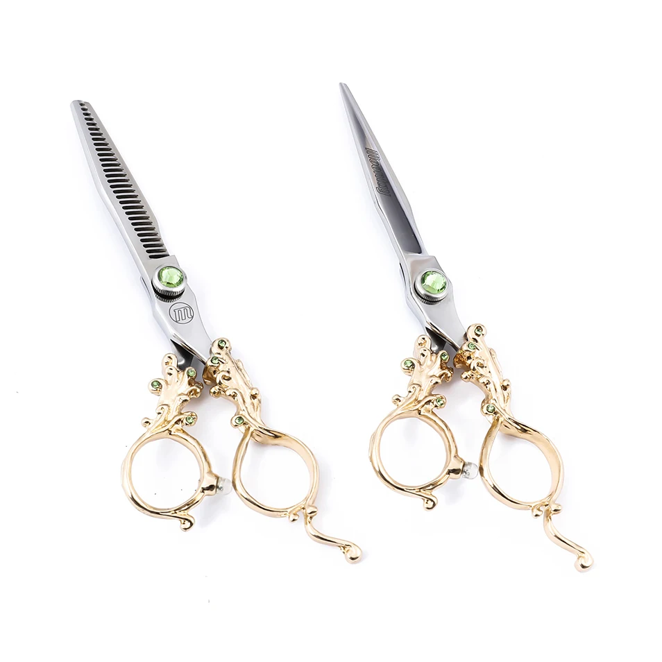 6.0" Hairdressing Scissors Set Retro Barber Hair Cutting Thinning ...