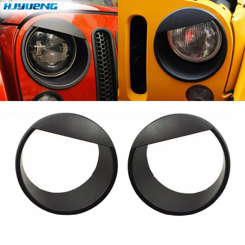 HJYUENG For Jeep Renegade 2014 2017 Headlight Trim Lamp Cover Frame ...