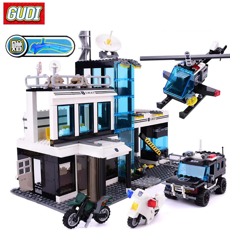 GUDI Blocks SWAT Command Center 566pcs Mini Bricks Assemble Building ...