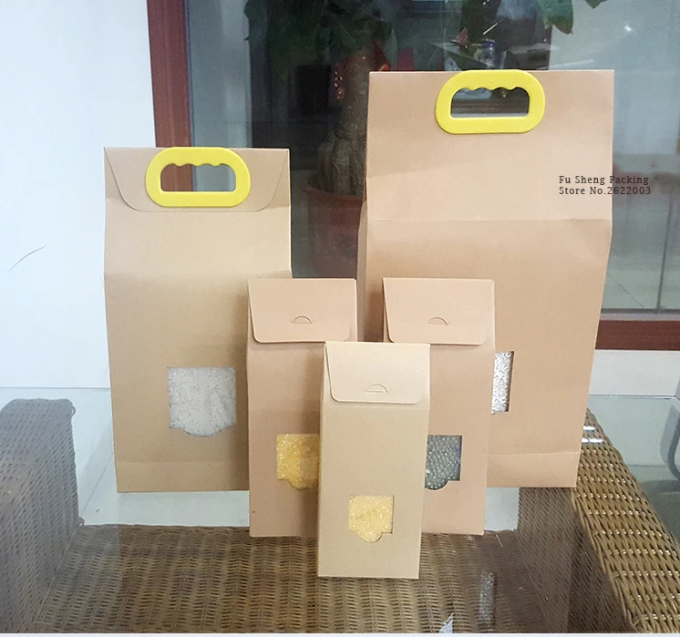 L-size-packing-2-5kg-rice-Kraft-paper-bags-stand-paper-gift-bags-food ...