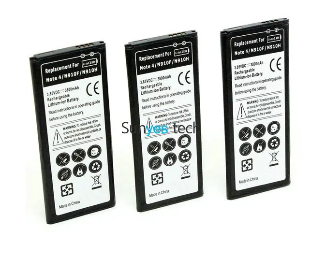 3PCS 3800mAh Battery For Samsung Galaxy Note 4 Note IV N910F N910H ...