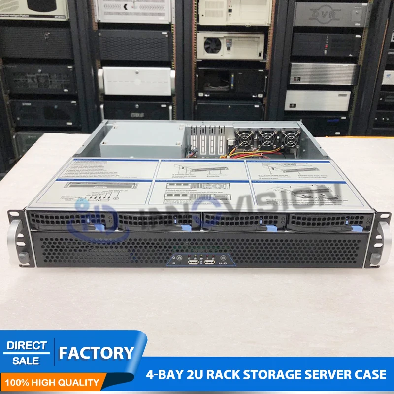 Flexible Ultra short 2U case L=400mm huge storage 4bays hotswap 2U rack ...
