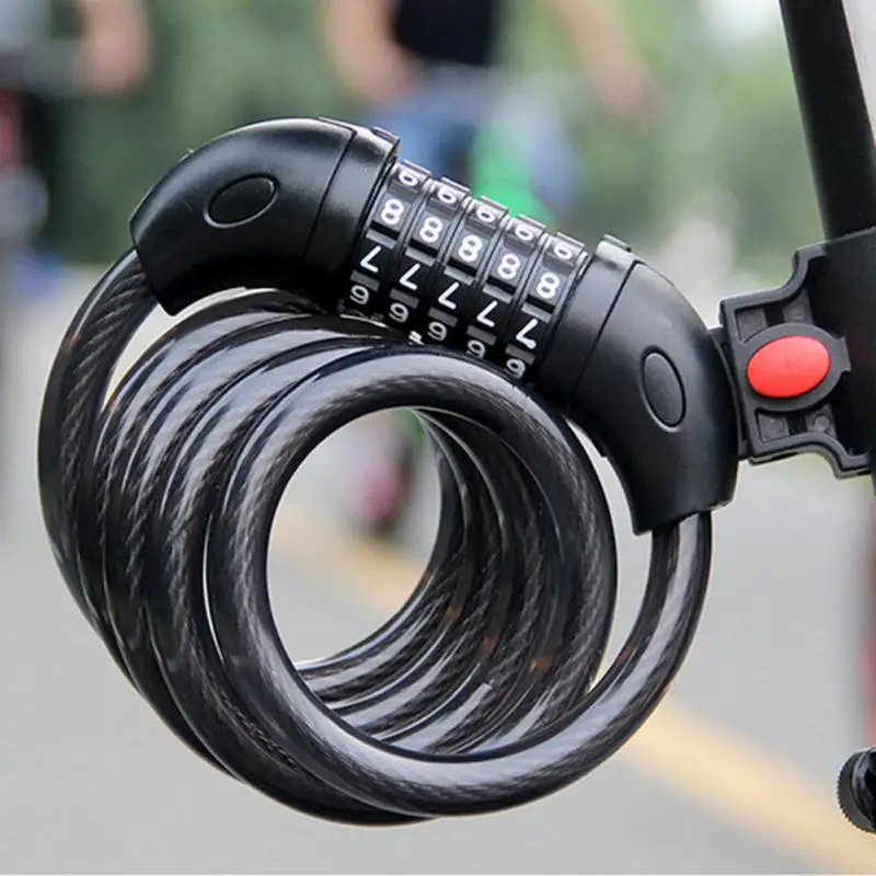 Bike Lock 5 Digit Code Combination Bicycle Security Lock 1200 Mm X 12