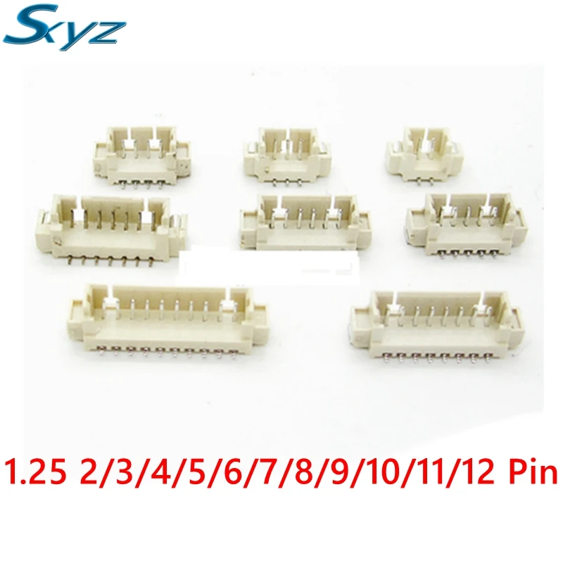 1.25 2/3/4/5/6/7/8/9/10/11/12 Pin 1.25mm Pitch Vertical Right Angle SMT ...