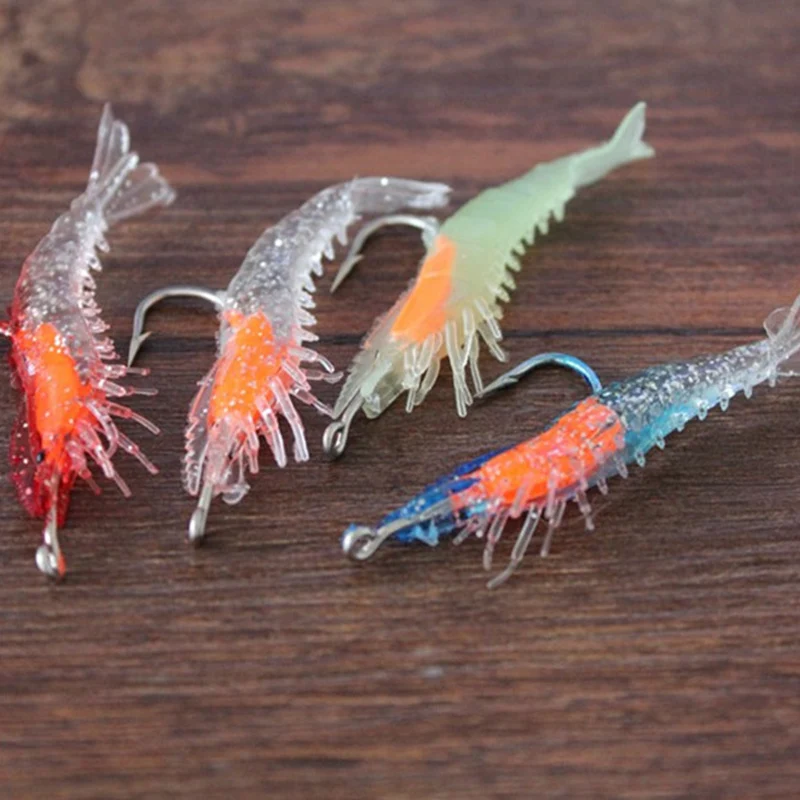 LED Electronic Luminous Shrimp Squid 0.6cm 2.8g Night Fishing Squid ...