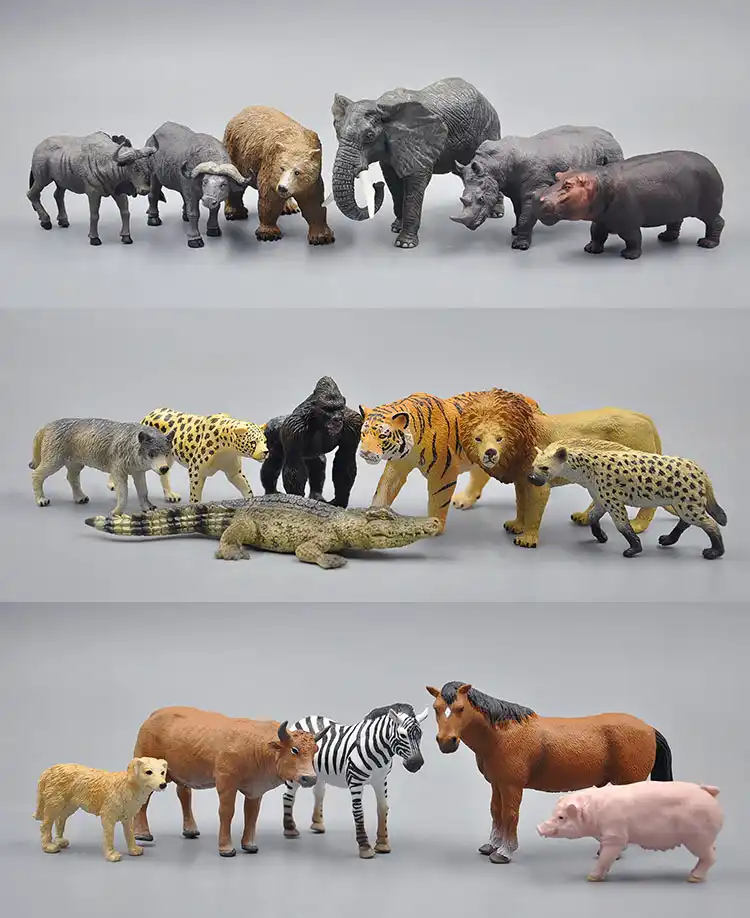 Original genuine wild zoo animal sets elephant wolf Bengal tiger ...