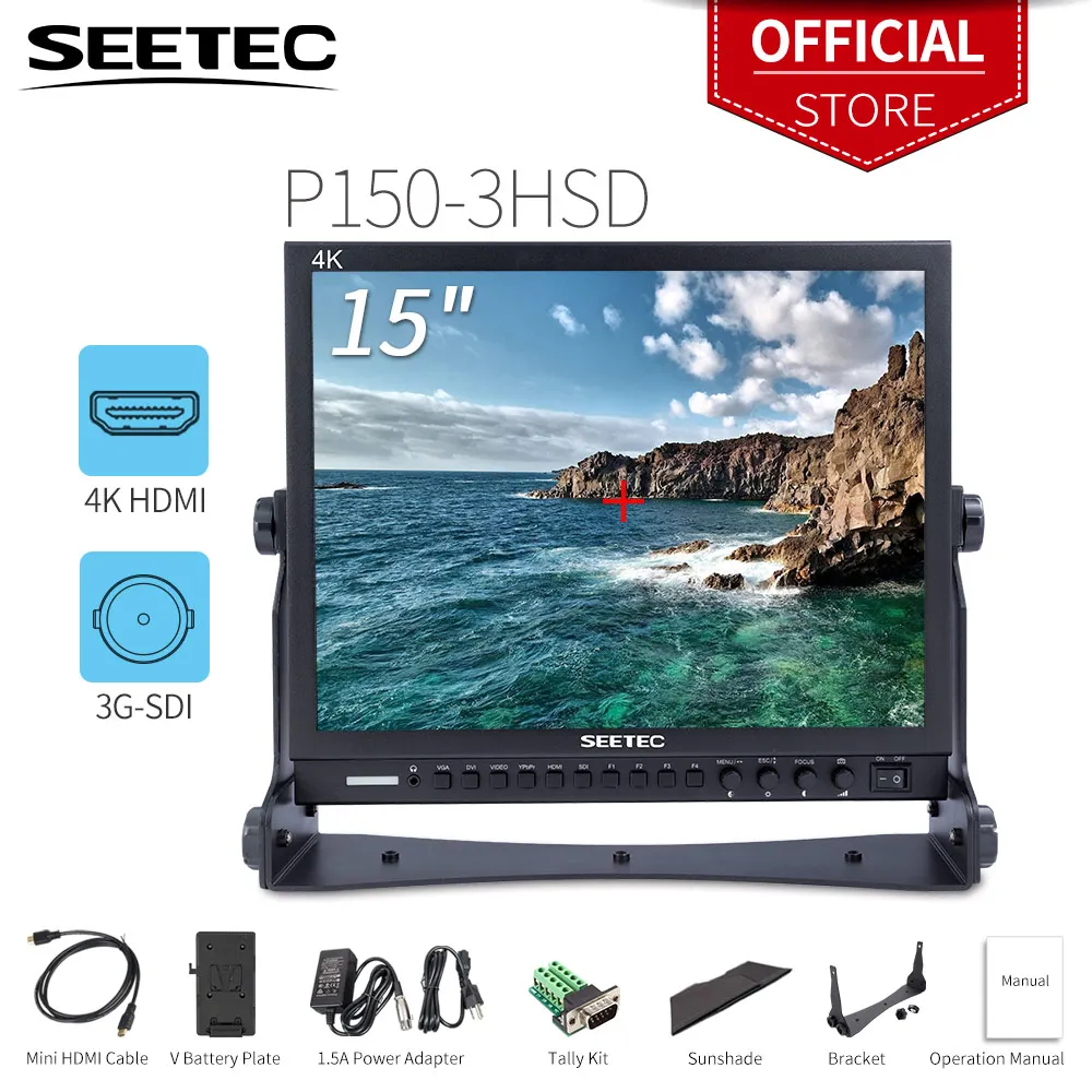 Seetec P150-3hsd 15 Inch Aluminum Hd Pro 3g-sdi Hdmi Broadcast Monitor ...