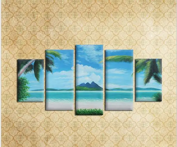 5pcs/Set Hand Painted Modern Abstract Multi picture Combination Oil ...