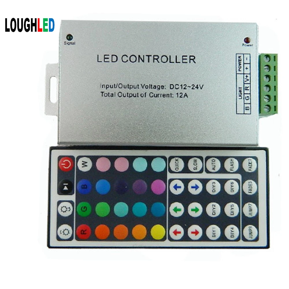 Wireless IR 44keys RGB LED Controller with remote DC12V~24V 12A/24A ...