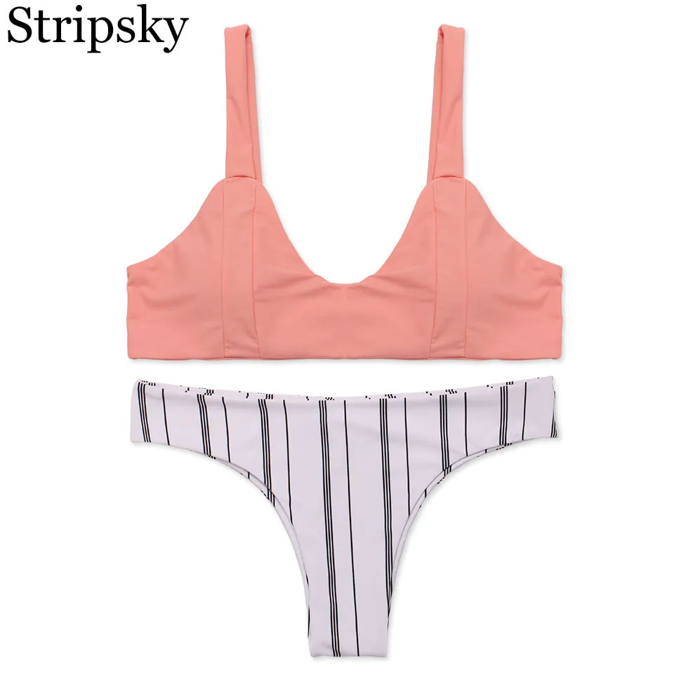 stripsky Brazilian swimwear women padded swimsuit Thong Bottom Bathing ...