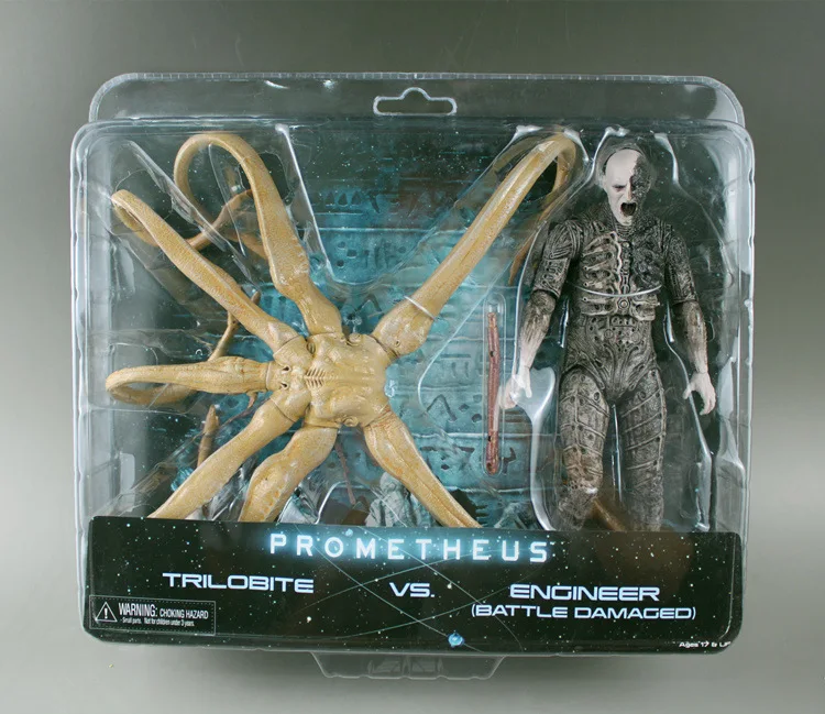 NECA Alien Prometheus Figure Ttrilobite VS Engineer Battle Damaged Ver ...
