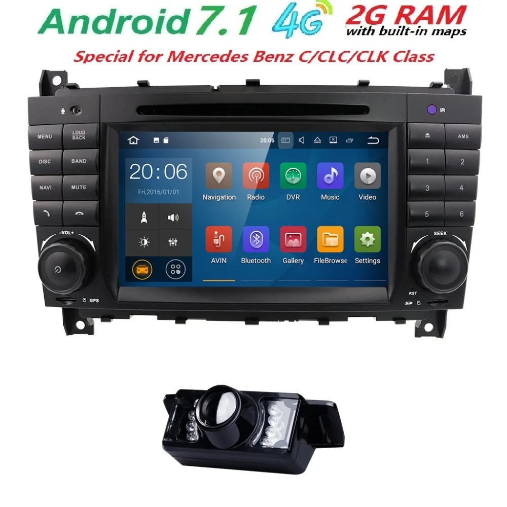 2din Car Radio GPS Android 7.1 Car DVD Player For Mercedes Benz C ...