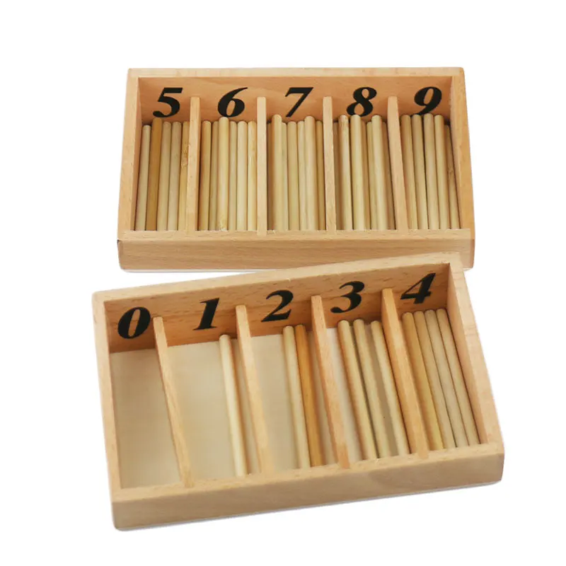 Wooden montessori Toys Spindle Box With 45 Spindles Math montessori ...