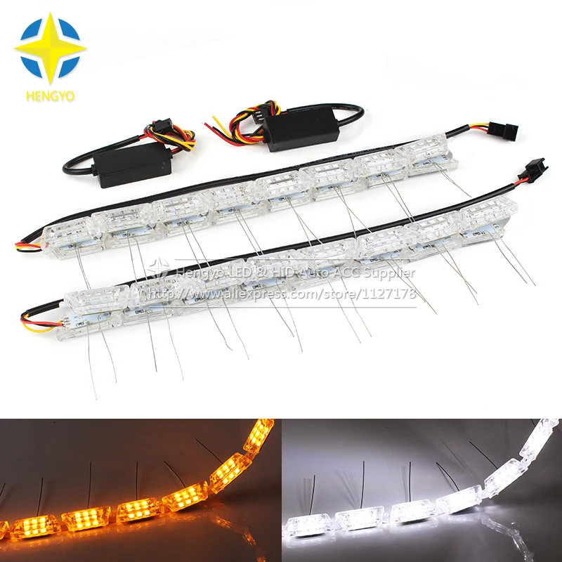 Universal-DRL-3014-Chips-Car-Daytime-Running-Lights-DRL-Lamp-Headlight ...