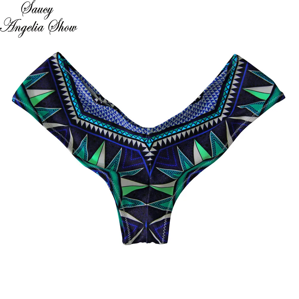 Saucy Angelia Women Swimwear 2019 Blue Print Separates Swimsuit Bathing