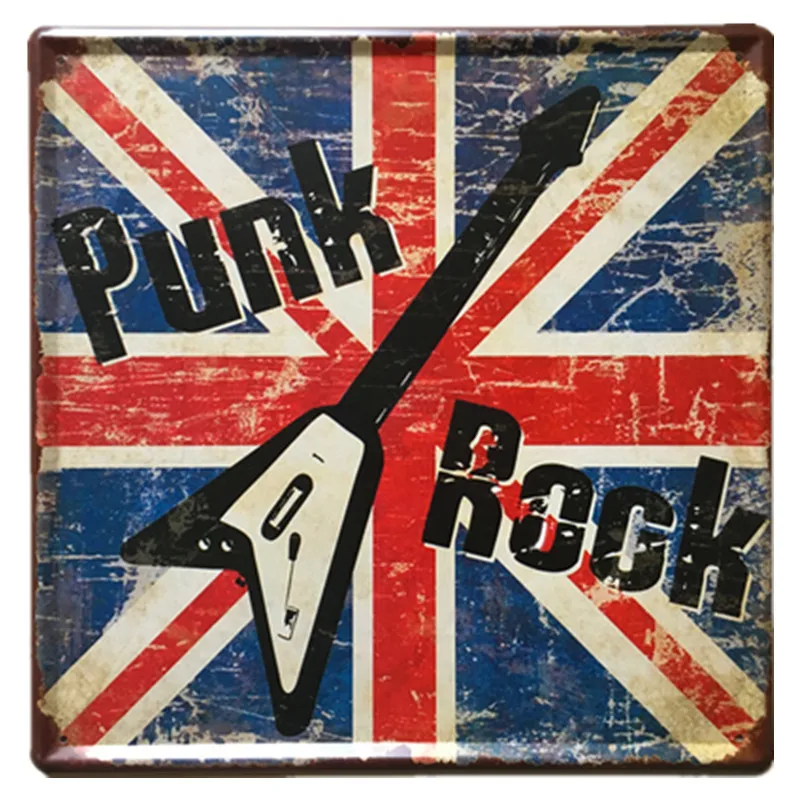 Punk Rock England Flag Metal Iron Painting Tin Sign Poster Plaque Bar ...