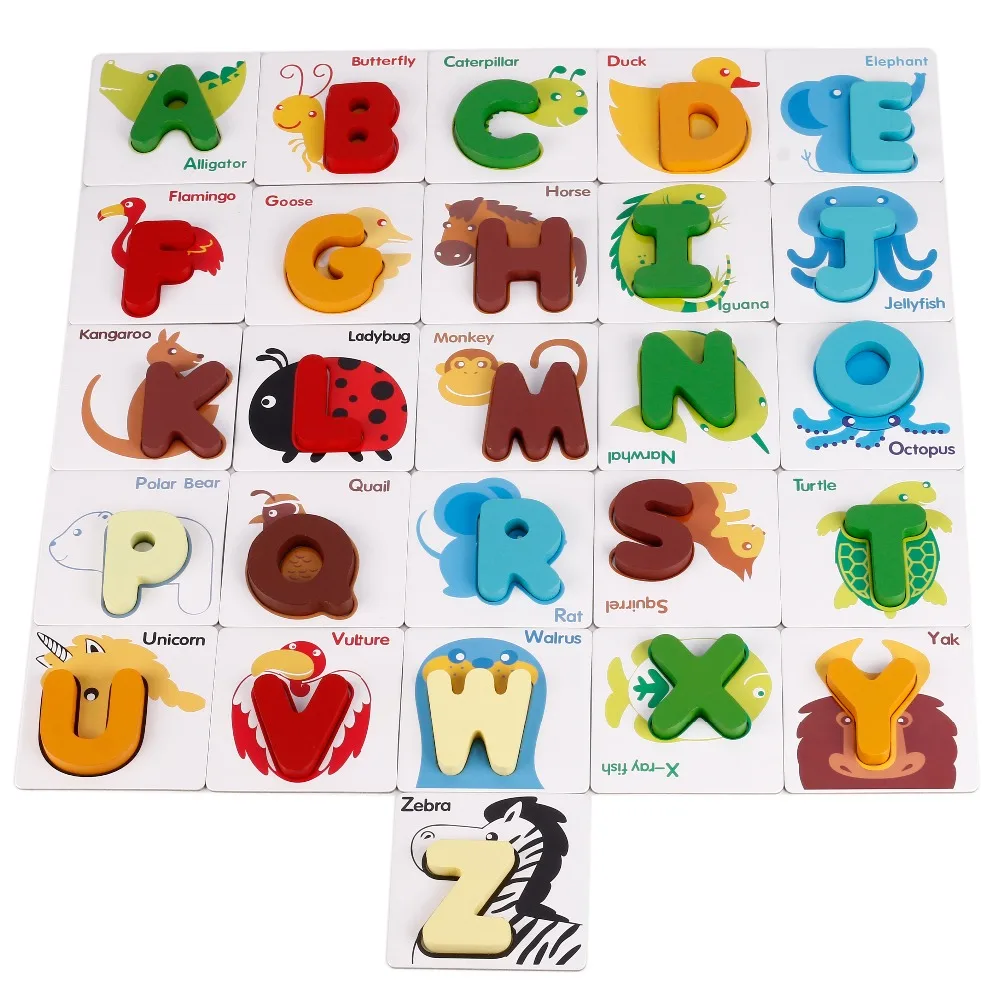 Early Learning The Letter&Animal Recognize card children 's ...