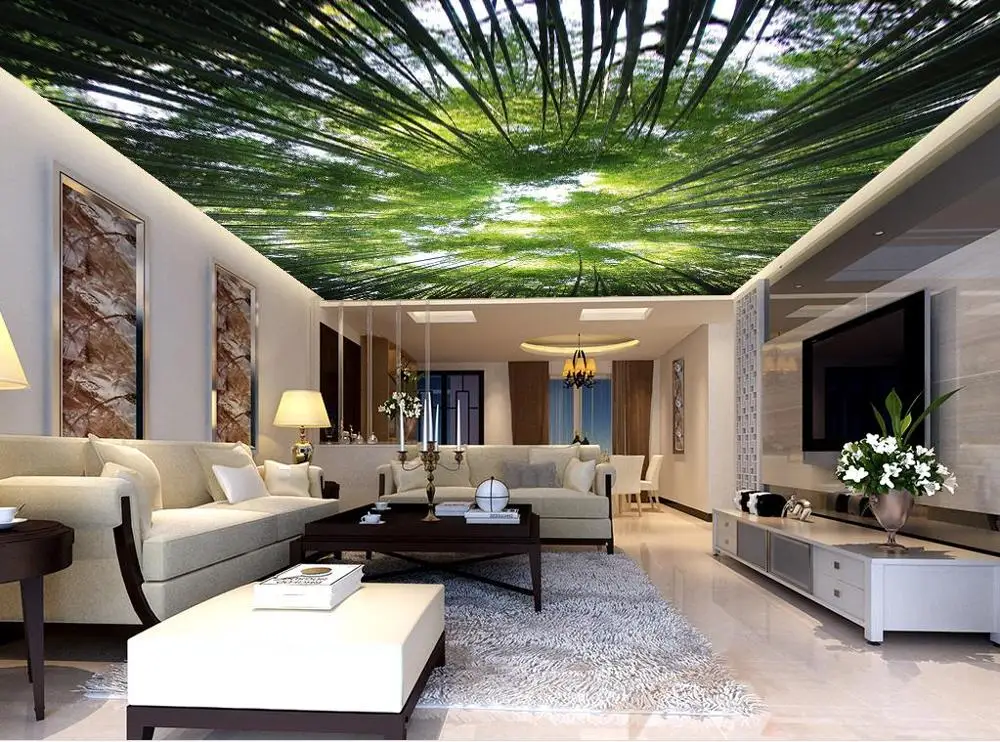 3d wallpaper Modern scenery ceiling bamboo forest 3d wallpaper Living ...