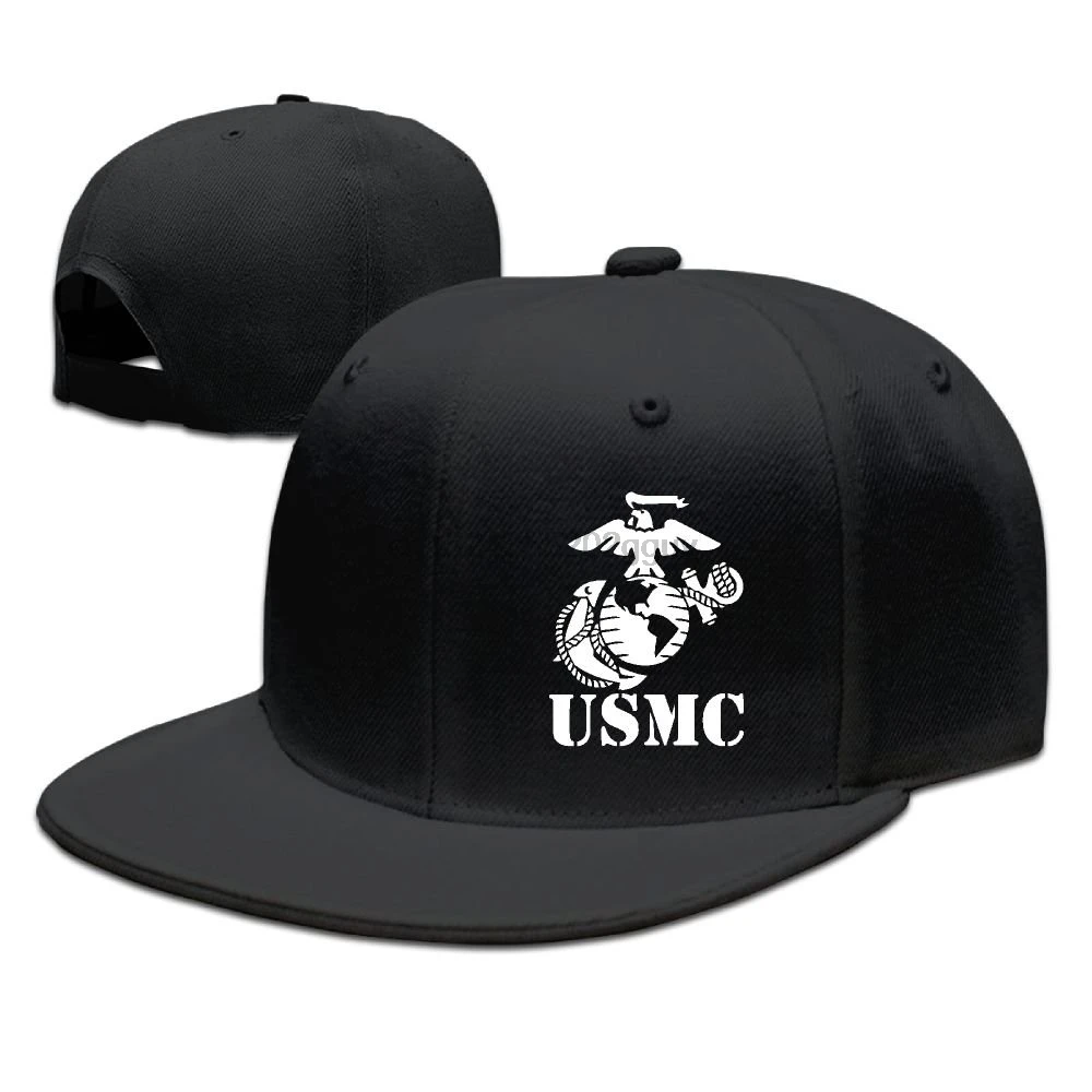 USMC Marine Corps Snapback Hats For Men Funny Flat Bill Hats Fitted ...