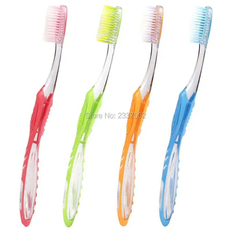 4pcs soft Toothbrush crystal handle anti skid tooth brush dental Floss ...