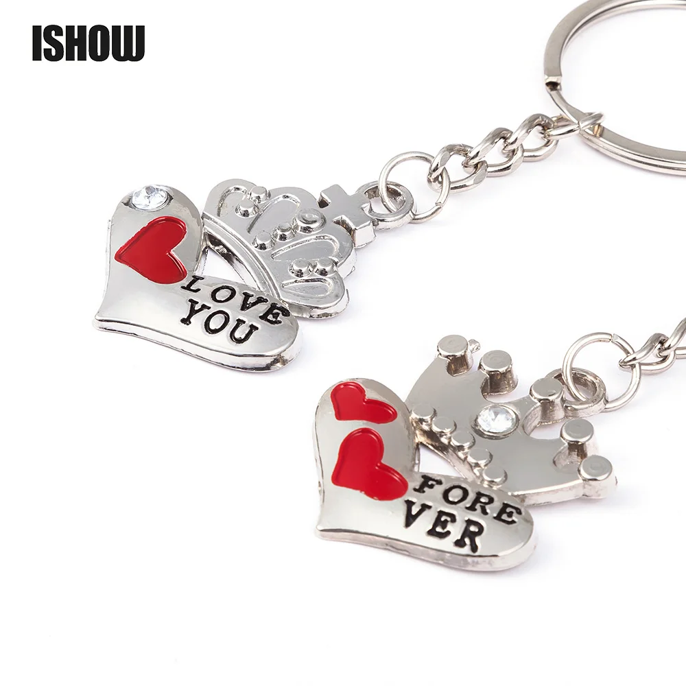 Buy Hot Promotion Silver Plated Kiss Love Heart Couple Key Ring Keychain