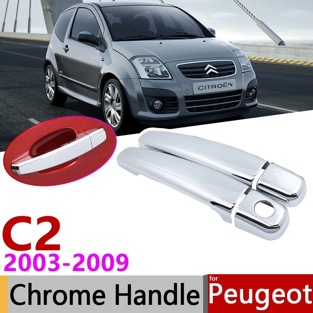 Per-Citroen-C2-2003-2009-Chrome-Porta-Esterna-Della-Maniglia-Della ...