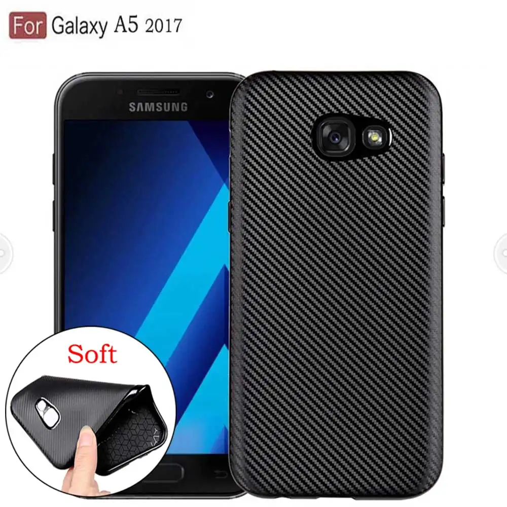 For Samsung Galaxy A5 2017 Case 5.2 inch Carbon Fiber Brushed Cover For Galaxy A5 2017 A520F ...