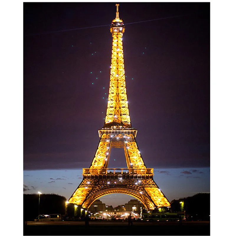 Diamond Painting Nature Tower DIY 3D Diamond Embroidery Night Building ...