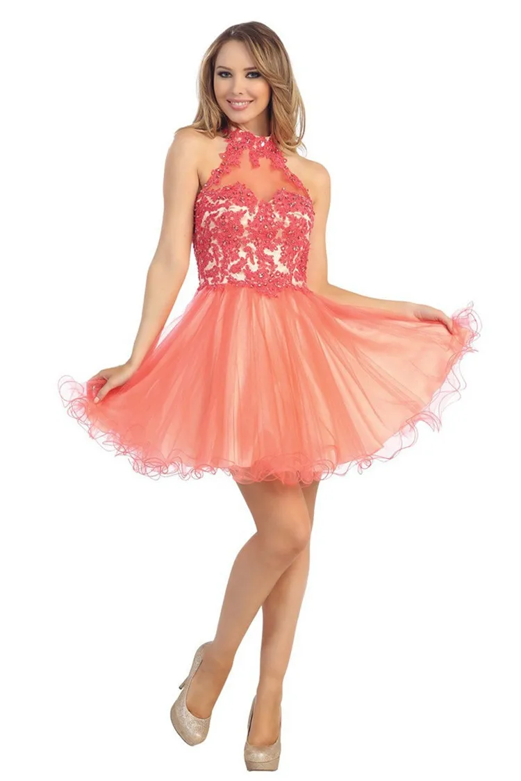 Appliques/Draped High Neck 8th Grade Prom Dresses 2015 Vestido De ...