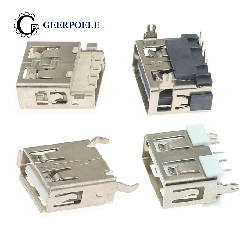 10 Pcs/lot Usb 4 Pin Usb Connectors Flat Charge Plug Socket Jack ...