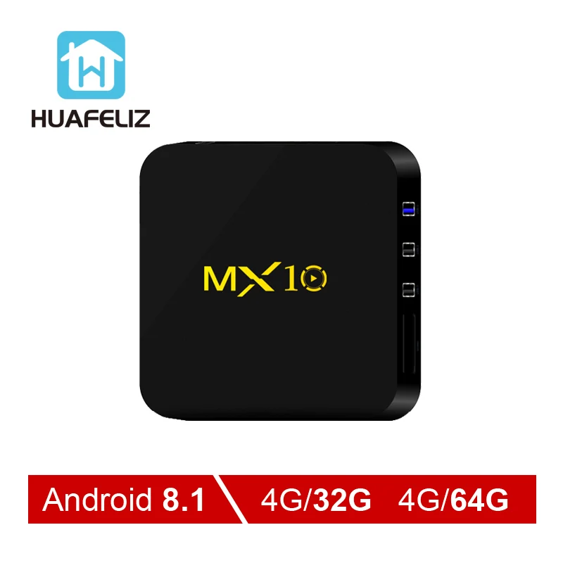 Mx10 Smart Tv Box Android 8.1 4k Hd Wifi 100m Lan Usb3.0 Rk3328 Quad ...
