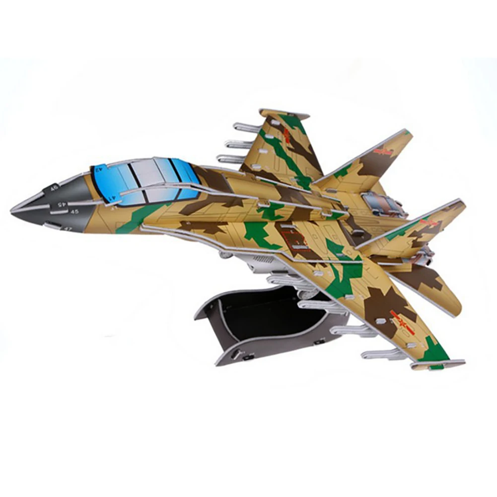 3D Puzzle Fighter Jets Airplane Puzzle No Glue No Scissors Easy To ...