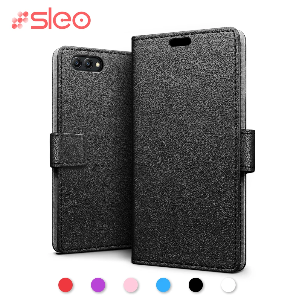 SLEO PU Leather Case for Huawei Honor V10 Wallet Stand Flip Case For ...