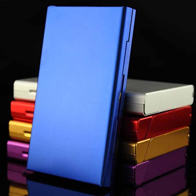 Aluminum Alloy Thin Cigarette Case Tobacco Holder Pocket Box for ...