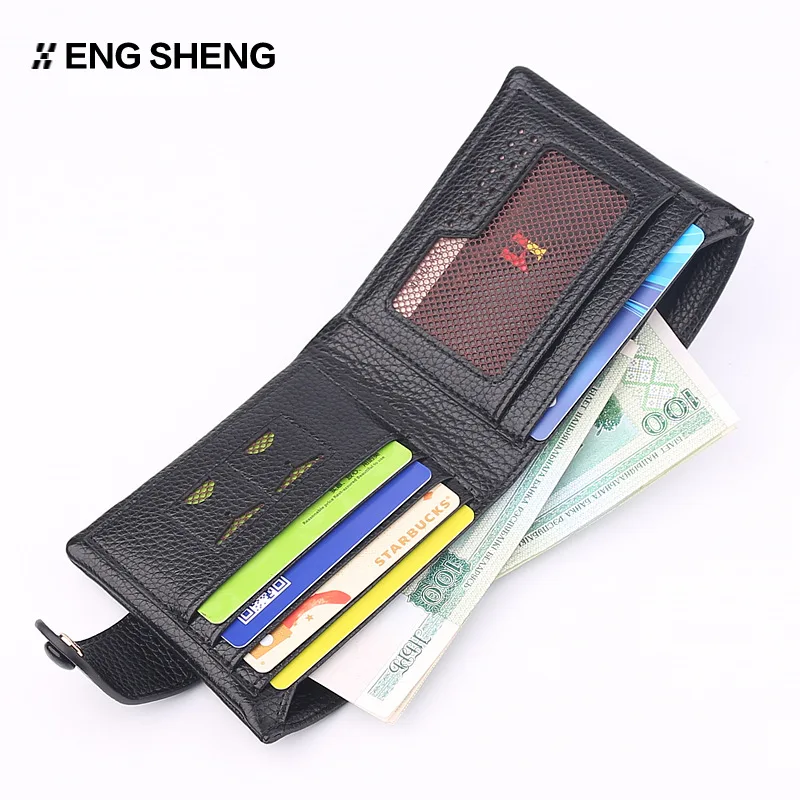 HENGSHENG famous brand 100% genuine leather Men wallets luxury top ...