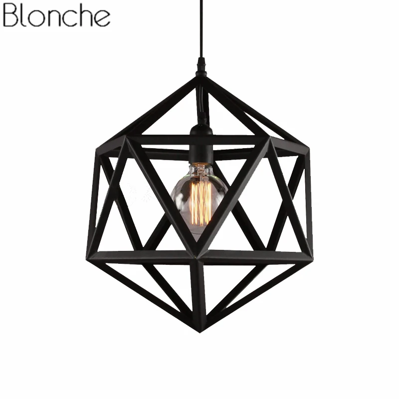 Vintage Diamond Metal Pendant Lights For Living Room Kitchen American ...