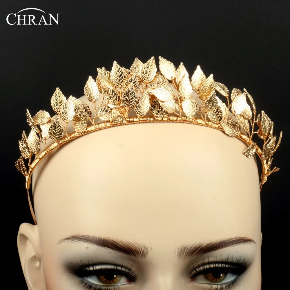 מוצר - Chran Greek Goddess Leaf Crown Baroque Queen Gold Color Crown ...