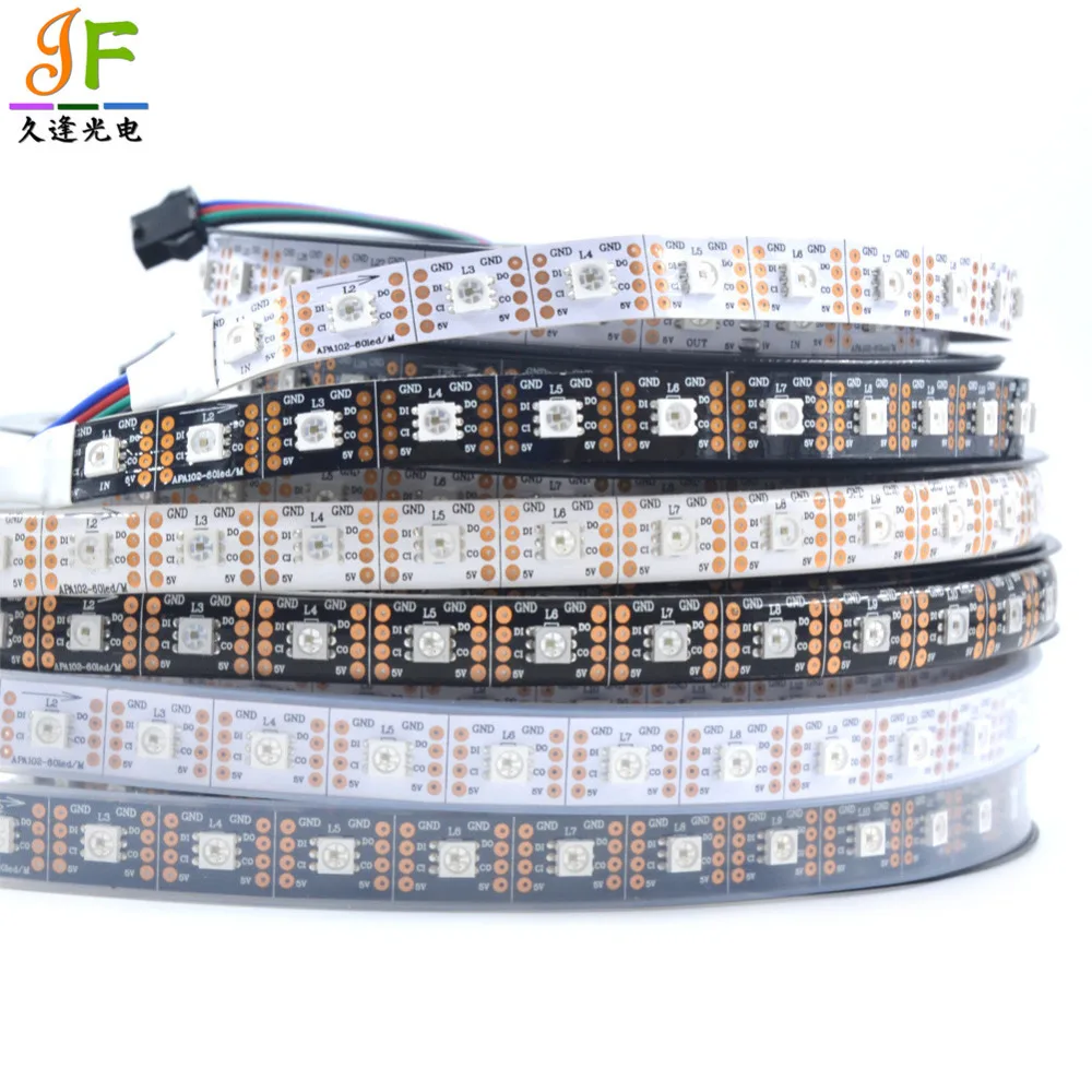 5m Sk9822 24 30 36 60 72 144 Leds/m 5050 Rgb Full Color Addressable Led ...