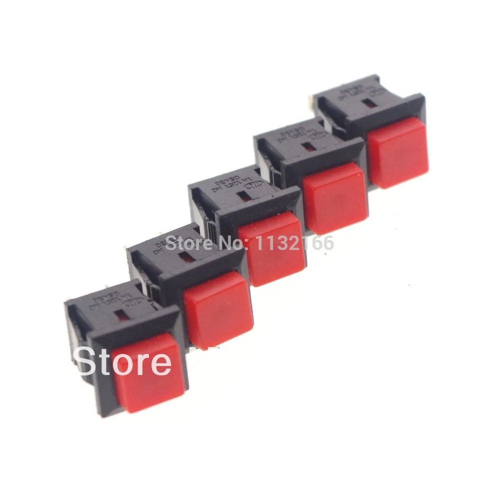 Red Square 14*14 2 Pin SPST NC Momentary Push Button Switch-in Switches ...