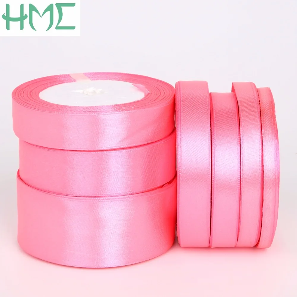 Multi-Size-25Yards-Dark-Pink-Satin-Ribbon-For-Wedding-Party-Gift ...