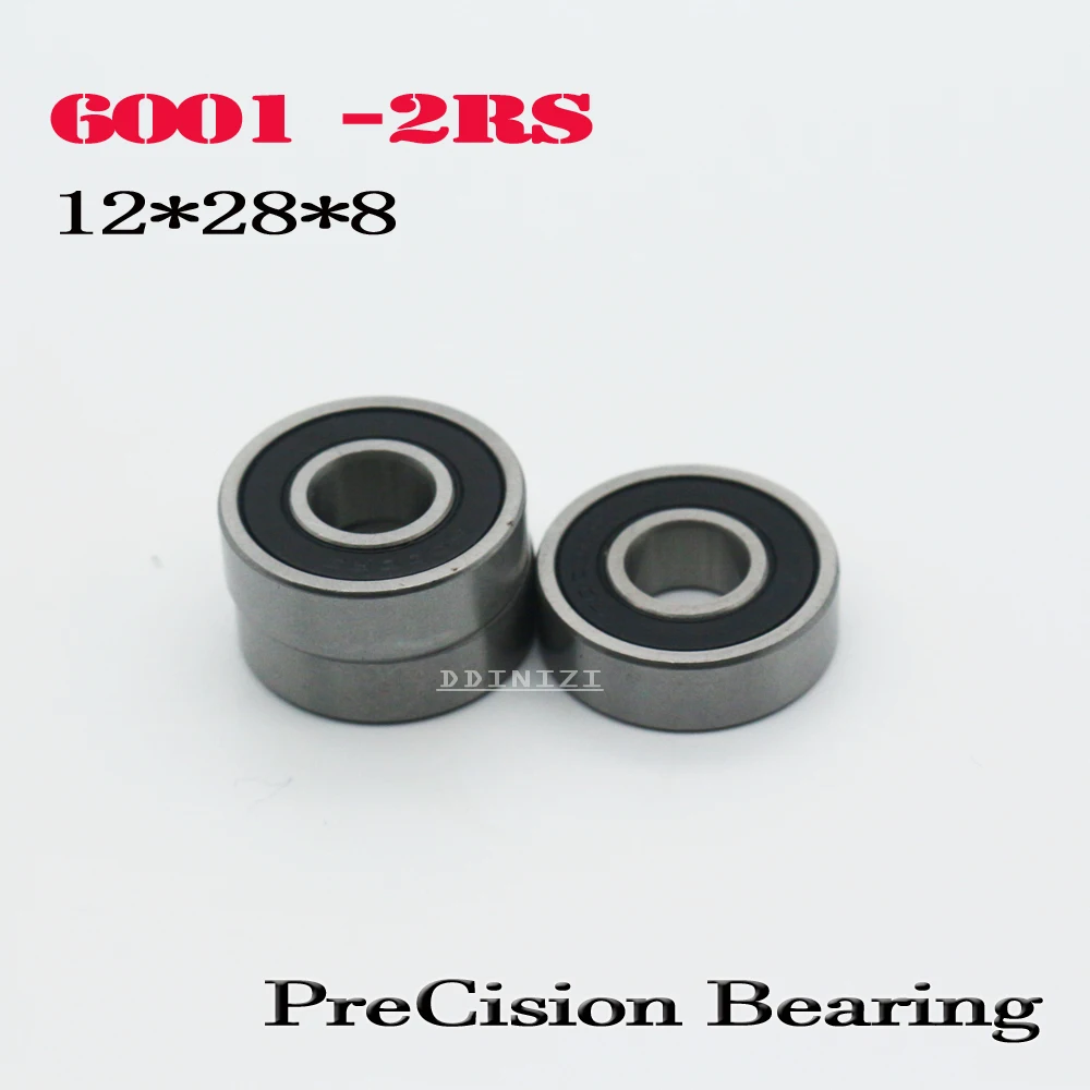 6001 2RS Bearing ABEC 5 12x28x8 mm Sealed Deep Groove 6001 2RS Ball ...