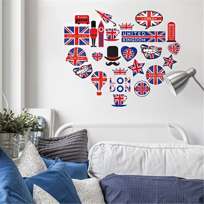 KEDODE London Patrol British Flag Wall Sticker England Style Wall Decal ...