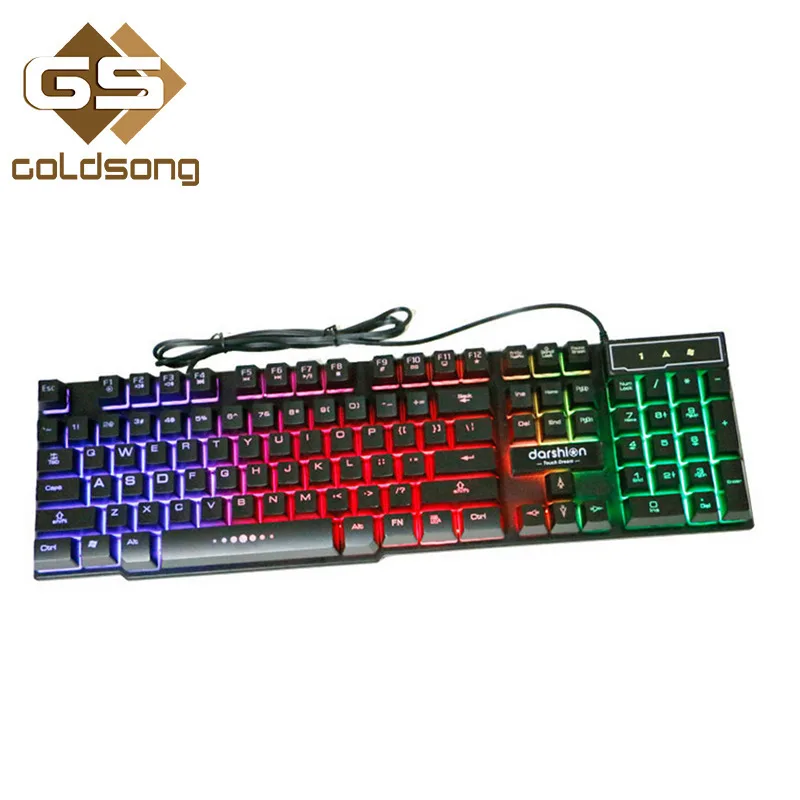 Russian Version Red/Purple/Blue Backlight LED Pro Gaming Keyboard USB ...