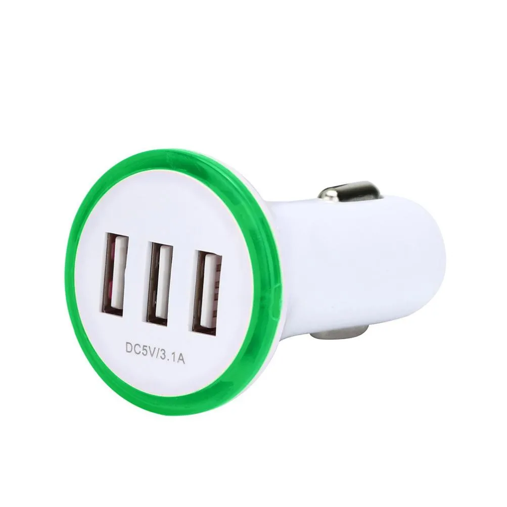 3.1A LED USB 3 Port Adapter Socket Car Charger